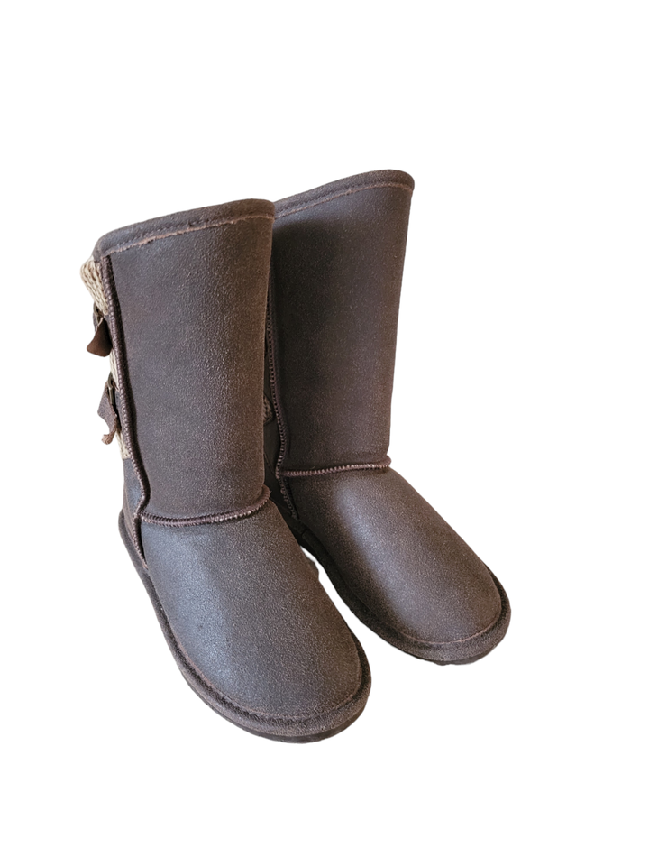 BearPaw Boshie Brown Suede Leather Snow Winter Boots Shoes Size 7 | eBay