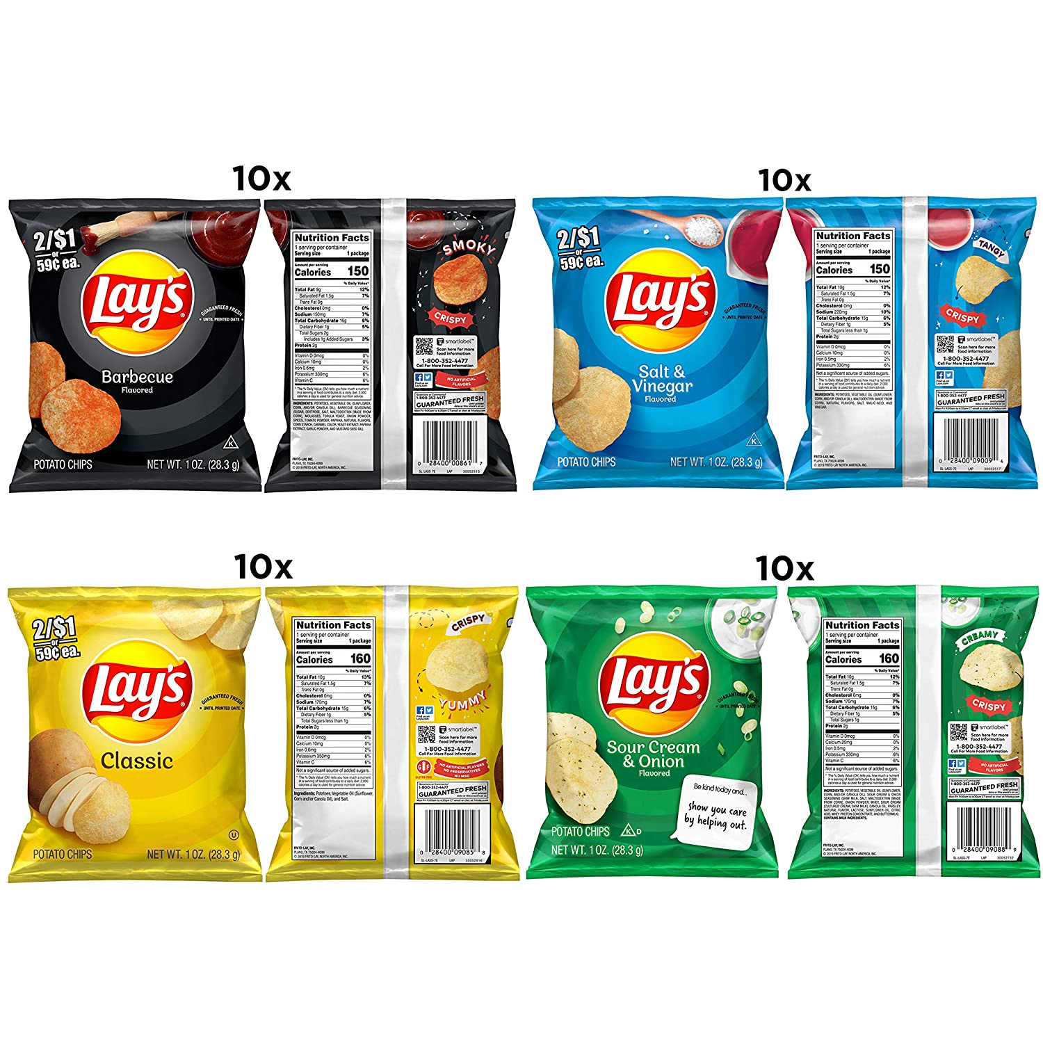 Lay'S Potato Chips, Variety Pack, 1 Ounce (Pack of 40) | eBay