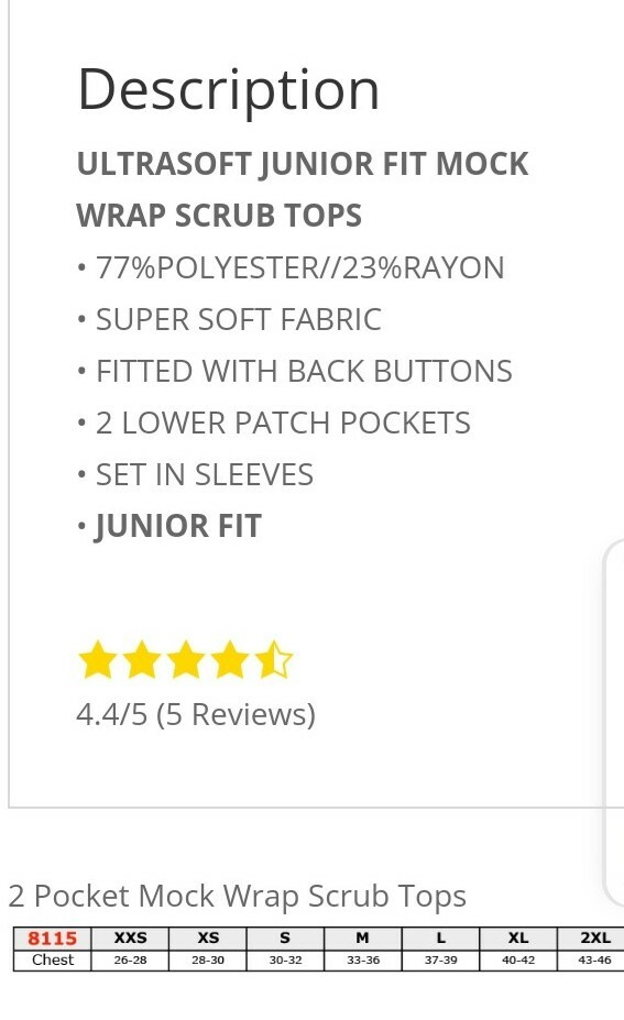 Ultra Soft Scrub Top Fashion Scrub LARGE Women Easy on Skin Scrubs 8115 ...