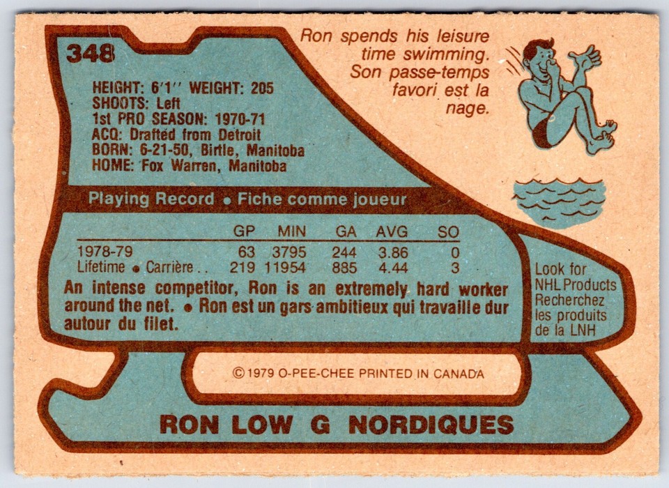 RON LOW 1979-80 O-PEE-CHEE 79-80 NO 348 EXMINT+ 31605 | eBay