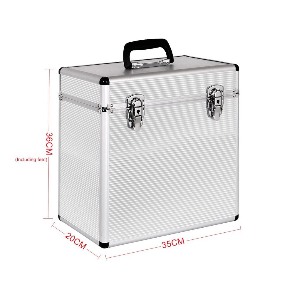 Aluminum Vinyl Flight Case DJ Record Collection Storage Box Holds 50pcs ...