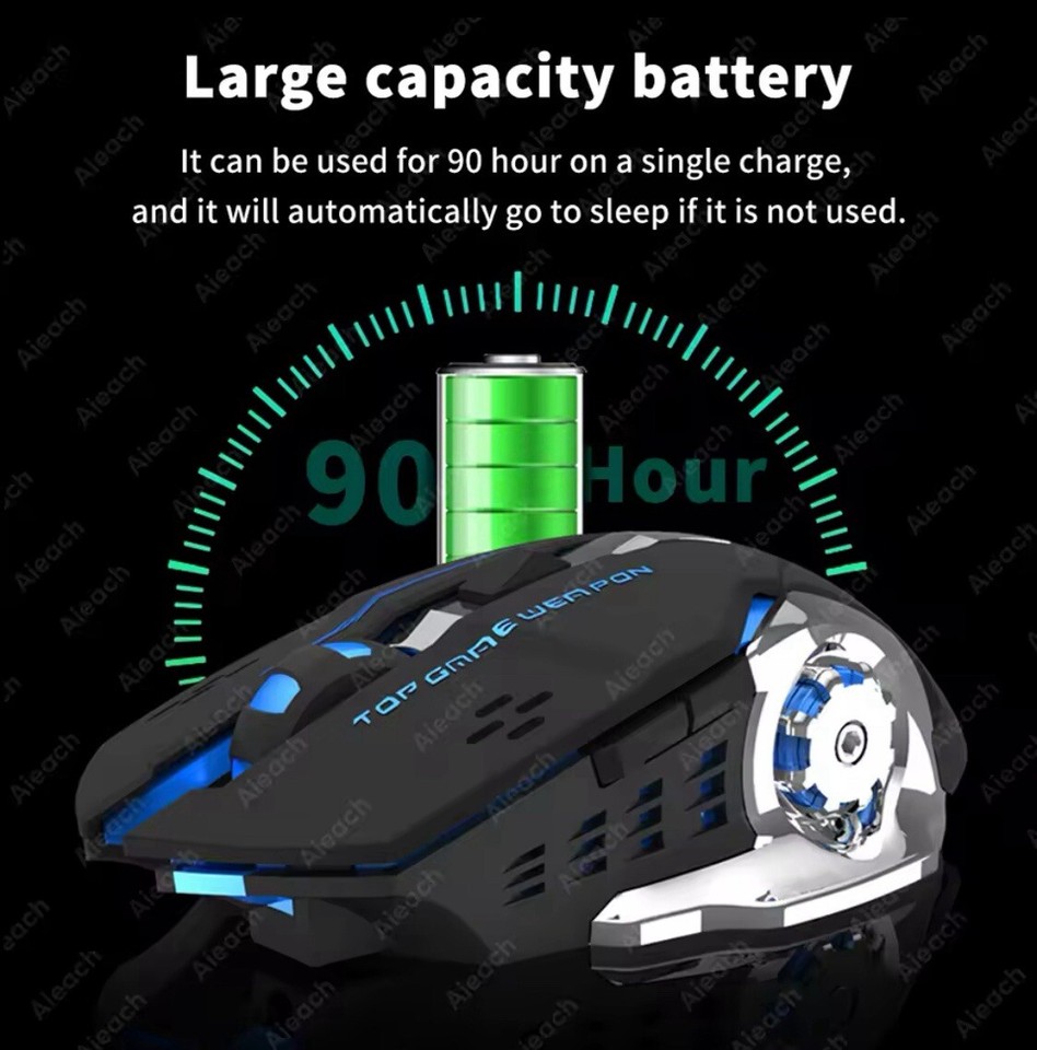 RGB LED AIEACH Bluetooth Gaming Mouse, Professional & Affordable Mouse ...