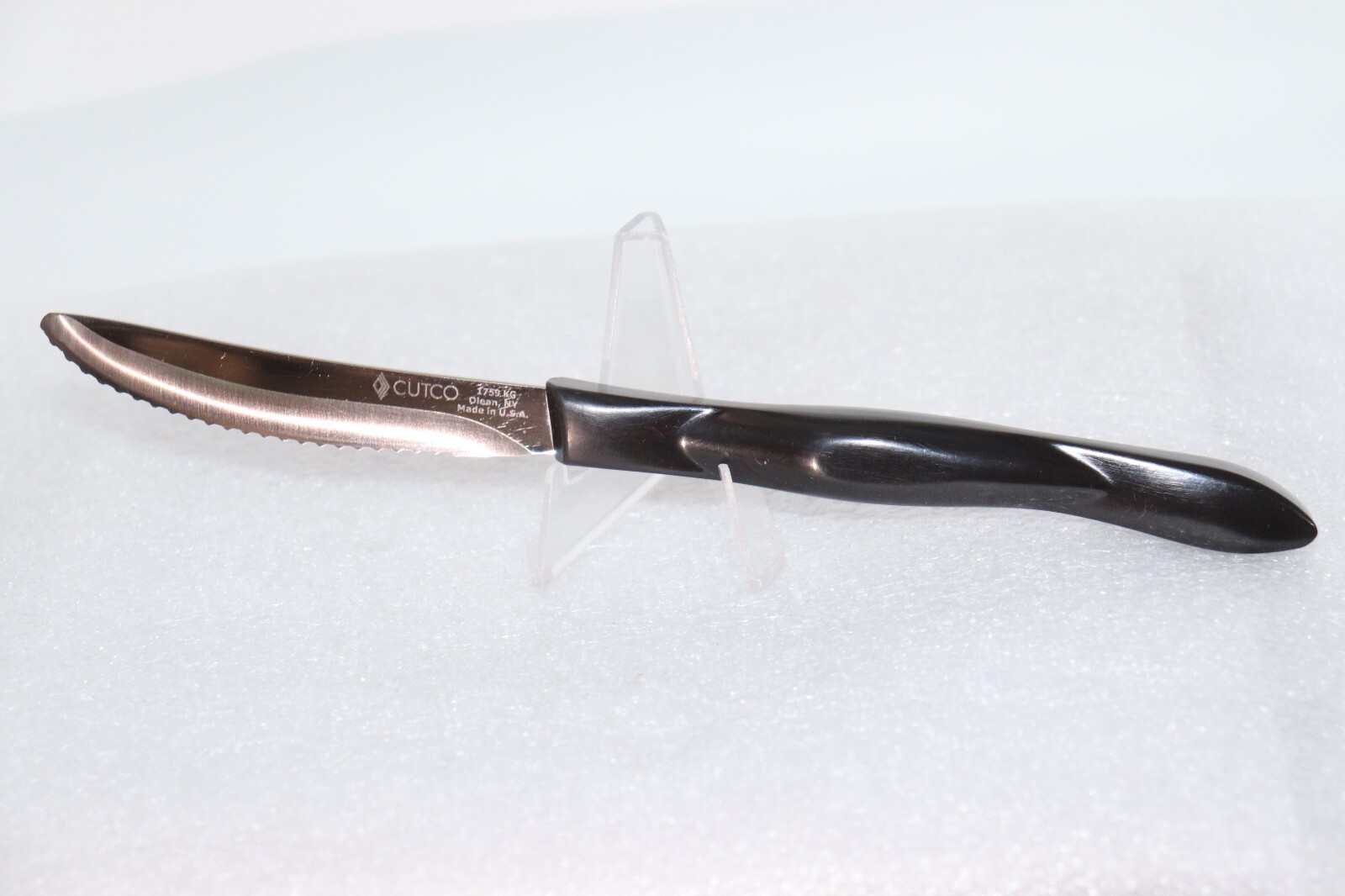 Cutco 1759 KG Serrated Table/Steak Knife Brown Orange Swirl Handle U.S ...