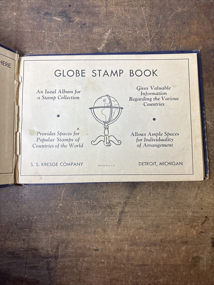 Vtg 1931 Globe Stamp Album Hard Cover - As Is | eBay
