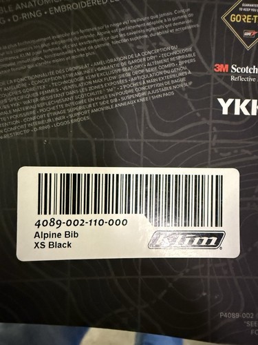 Klim Alpine Bib XS Black 4089-002-110-000 - New With Tags | eBay