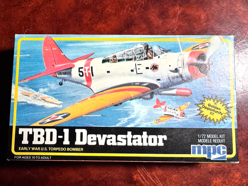 Vintage MPC TBD-1 DEVASTATOR Early War US Torpedo Bomber Airplane Model ...