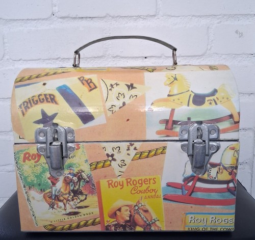 Vintage Roy Rogers Metal Tin Dome Top Lunch Box The Macbeth Collection ...