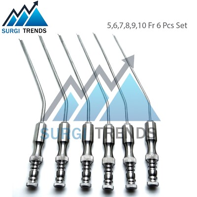 Frazier Suction Tubes 5,6,7,8,9,10 Fr with Atraumatic Tip Instruments ...