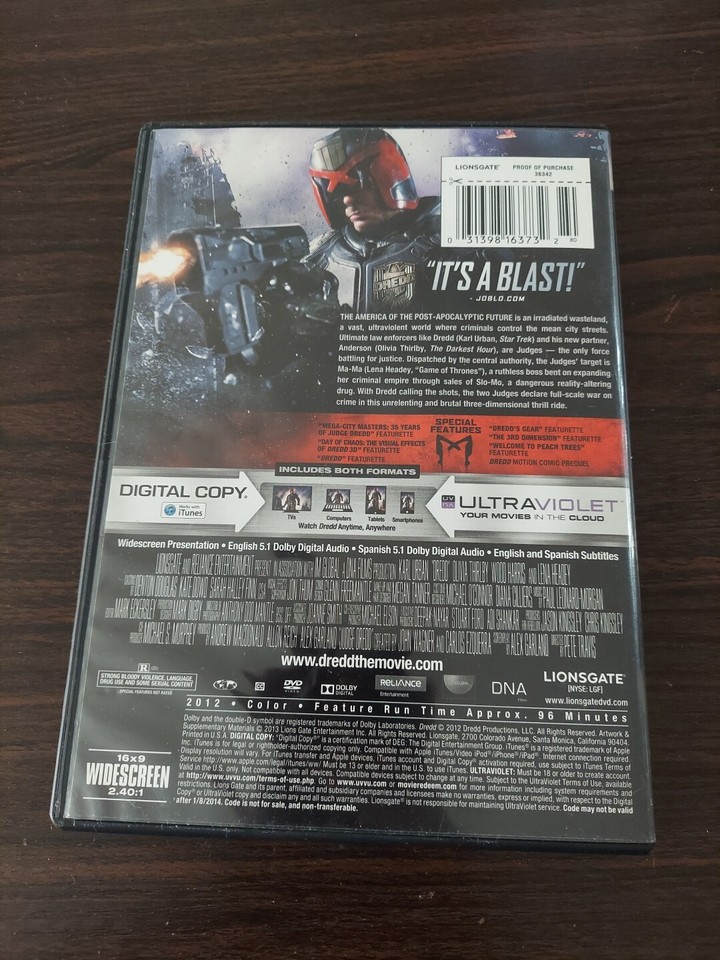Dredd (DVD, 2012 Lionsgate) Karl Urban Olivia Thirlby | eBay