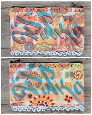 LADY PINK Hand Painted Pencil Stash Pouch 4.5"x8" Wild Style Graffiti ...