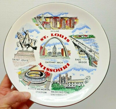 Vtg ST. LOUIS MISSOURI STATE COLLECTOR PLATE PORCELAIN SOUVENIR 10 ...