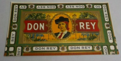 VINTAGE DON REY CIGAR BOX LABEL EMBOSSED COLLECTABLE TOBACCO | eBay