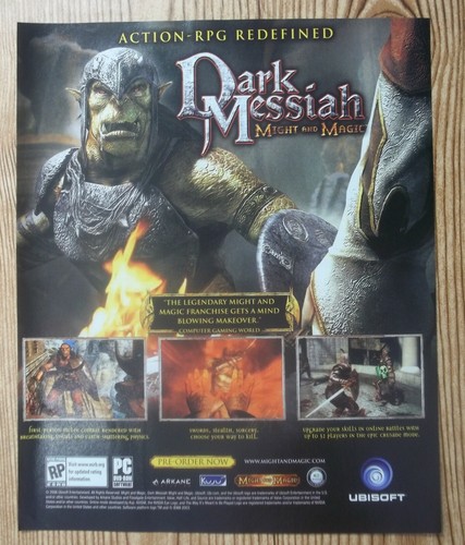 Dark Messiah Might And Magic RPG PC CD Video Game Promo 2006 Vintage Ad ...