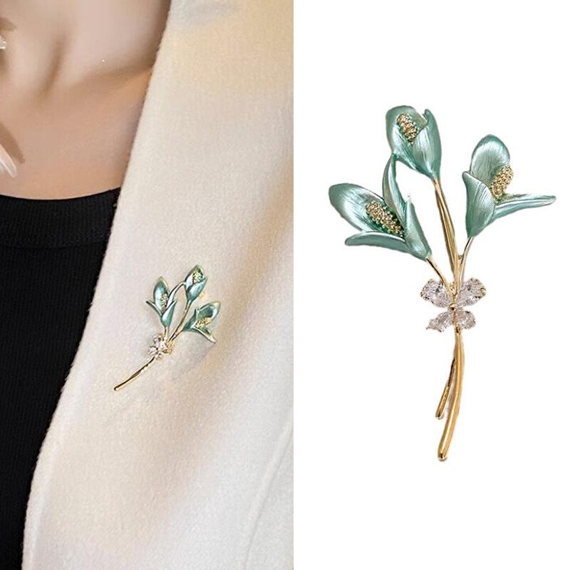Flower Brooch Lapel Pin Rhinestone JewelryFor Women Broche Clothes ...