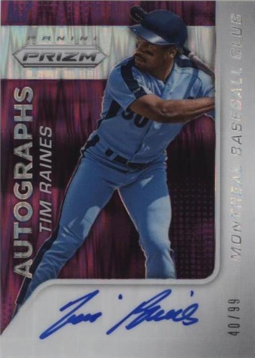 2015 Panini Prizm - Autographs Tim Raines #27 Purple Flash Prizm /99 ...