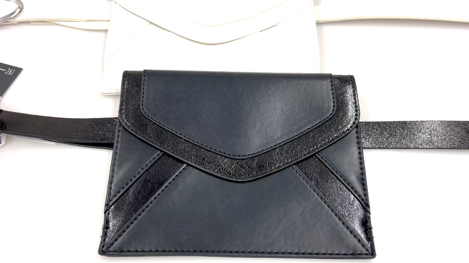 INC International Concepts Detail Envelope Belt Bag White Small 32" W ...