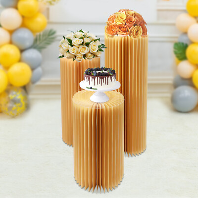 Wedding Foldable Paper Columns Display Pedestal Stand Cardboard Vase W ...