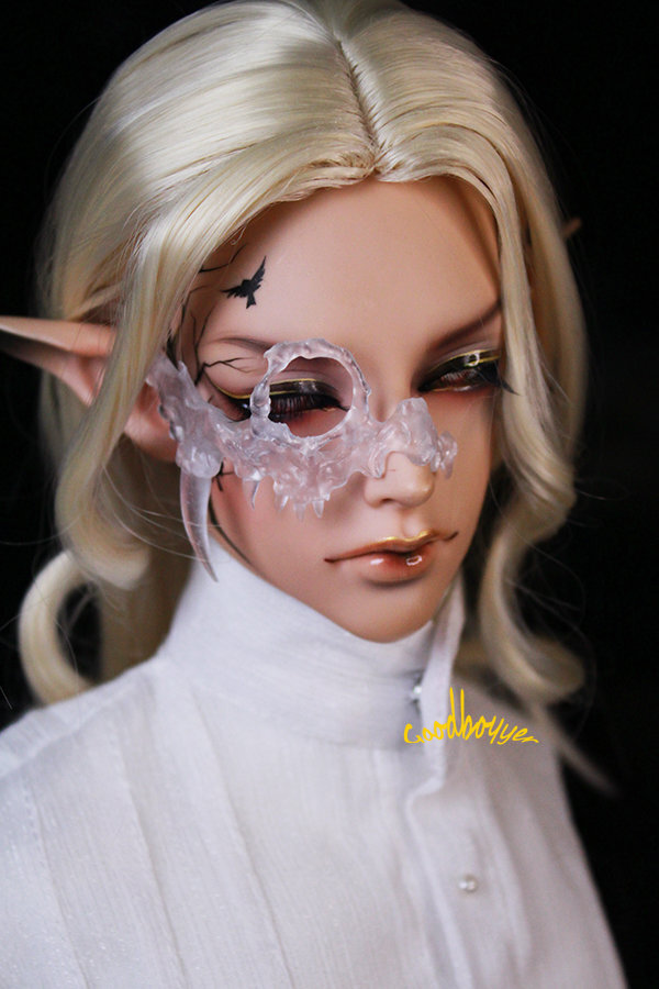 1/3SD&Uncle BJD Half Devil Mask PUNK Eyeglass Frame Vampire Transparent ...
