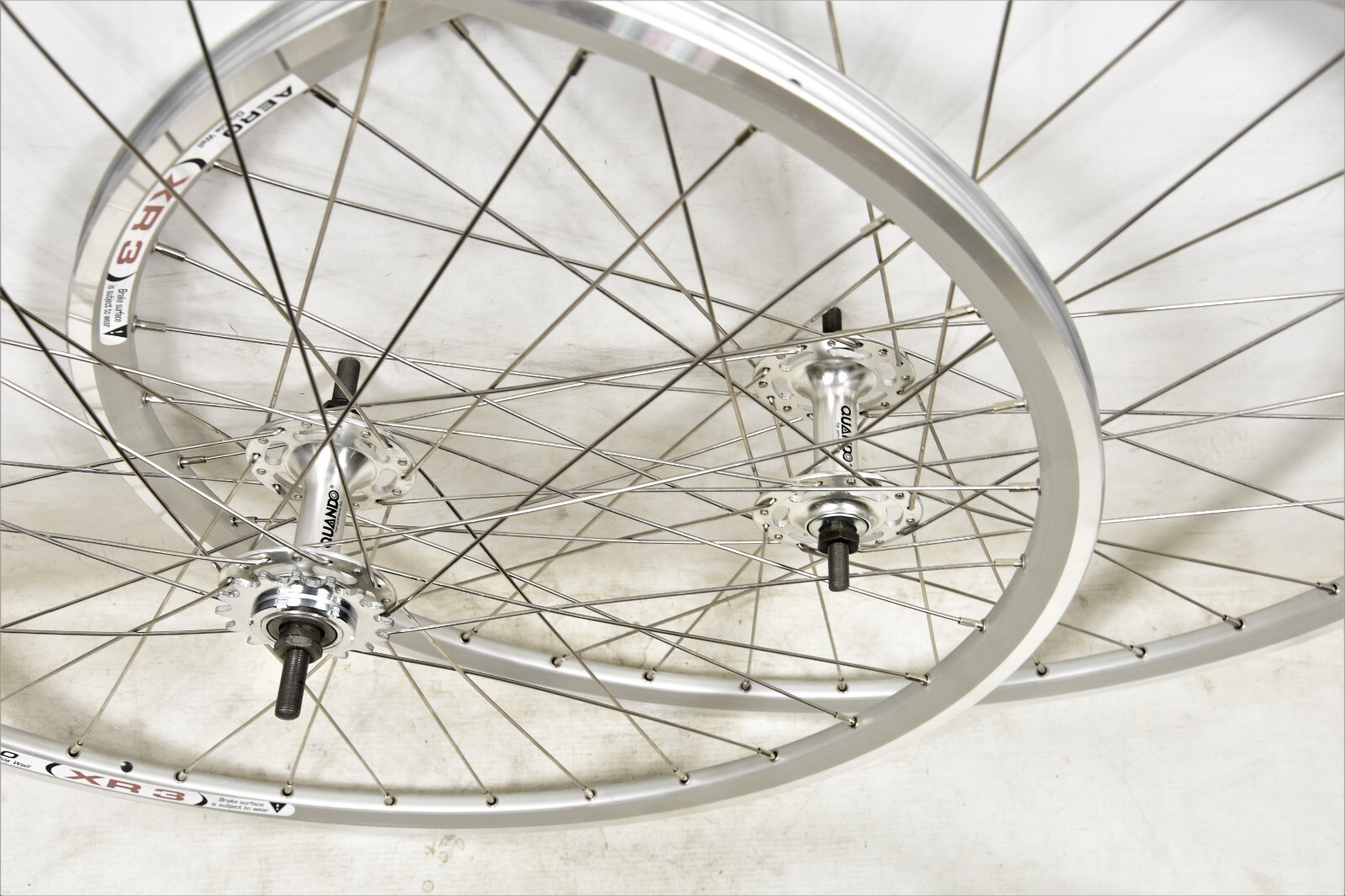 PAIR SILVER 700c (622-13) FLIP FLOP FIXIE WHEELS DOUBLE WALL EXAL XR3 ...