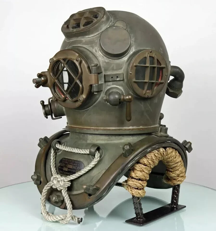 Vintage Diving Helmet AJ Morse Antique Diving Helmet Rare USN Mark