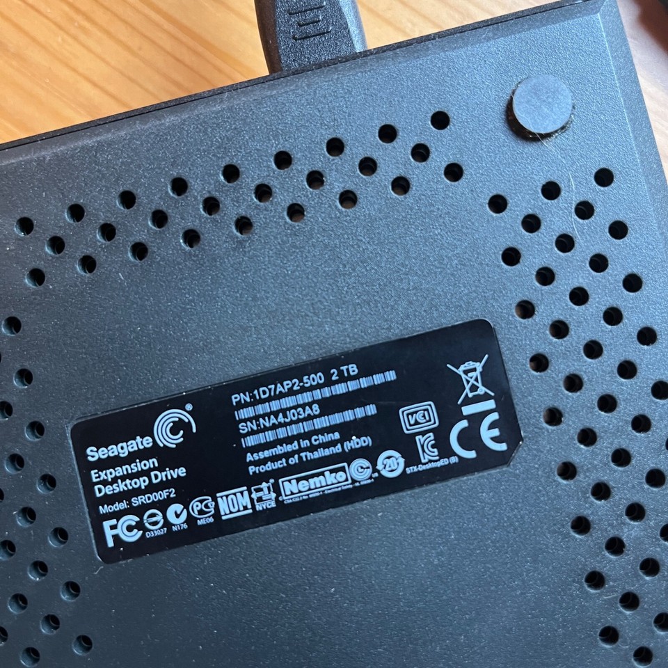 Seagate Expansion External Hard Drive, SRD00F2, 2TB, w/cables, Works | eBay