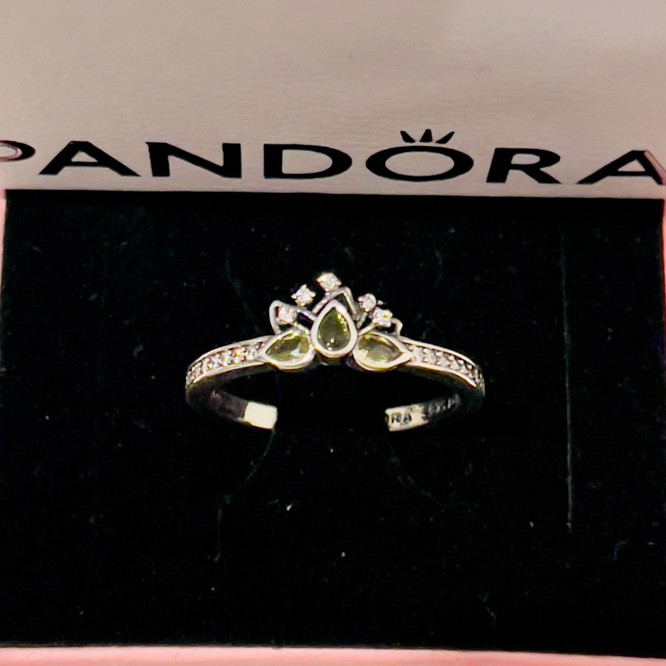 Pandora Disney Princess Tiana Green Tiara Ring Size 7 / 54 w/ Pouch | eBay