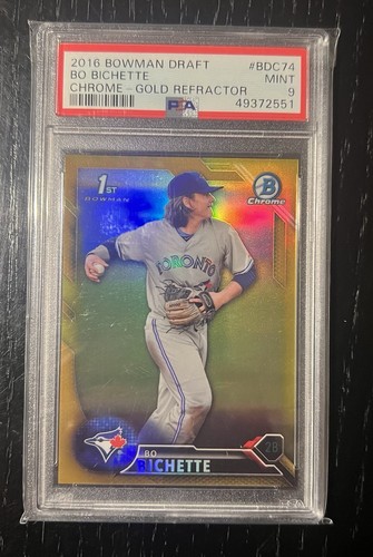 2016 Bowman Draft Chrome 1st Bo Bichette /50 True Gold Refractor PSA 9 ...