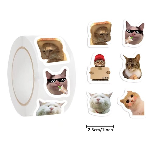 MEME Funny Cat Sticker Cartoon Notebook Decor Lables DIY Graffiti ...