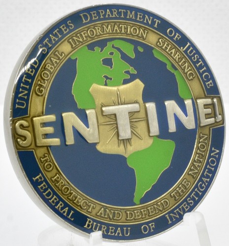 FBI Sentinel Global Information Sharing DOJ Challenge Coin | eBay
