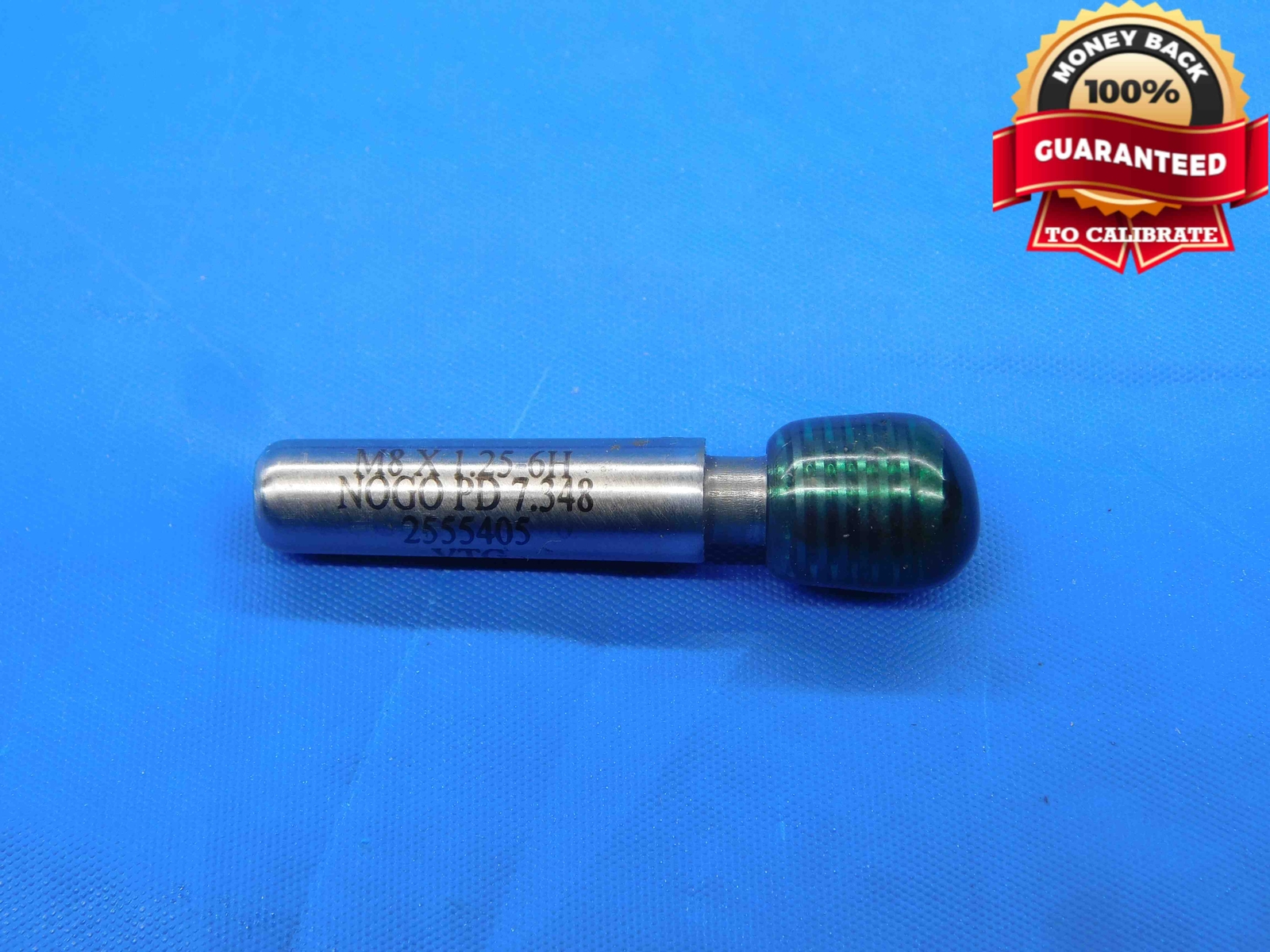 M8 X 1.25 6H METRIC VERMONT THREAD PLUG GAGE 8 NO GO ONLY P.D. = 7.348 ...