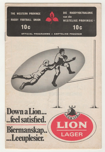 Western Province v Cardiff 1979 Rugby Union tour programme South Africa ...