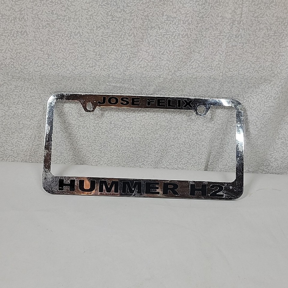 Jose Felix Hummer H2 Metal Chrome Black Letters License Plate Frame | eBay