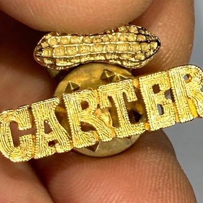 Carter Presidential Candidate Pin Peanut Set Original Gold Plate Lapel ...