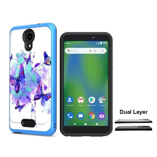 For Cricket Vision 2, Dual Layer Patterned Design Shockproof Cover Case ...