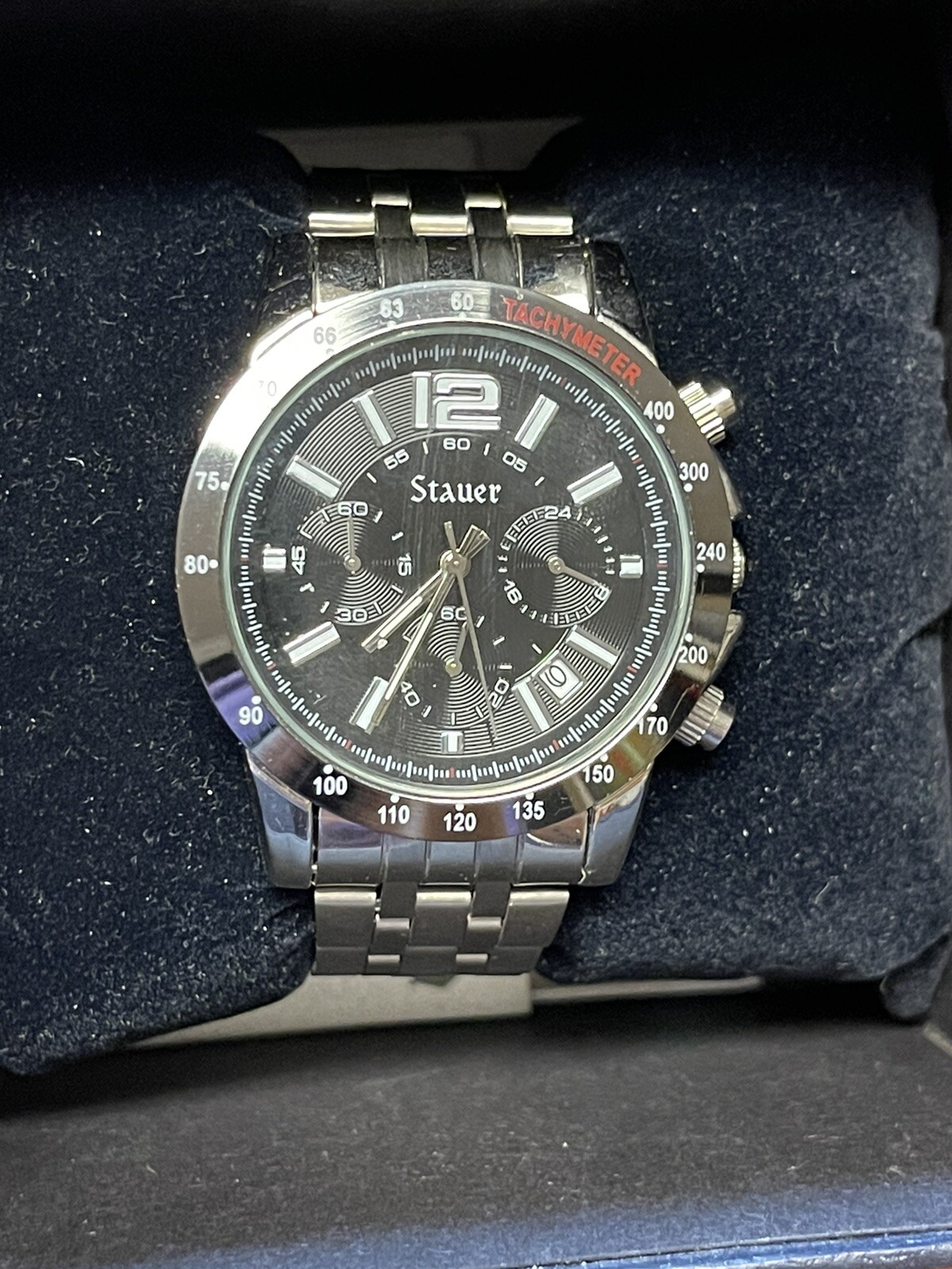 Stauer Jet-Setter Chronograph Watch Mens Stainless Steel Silver w ...