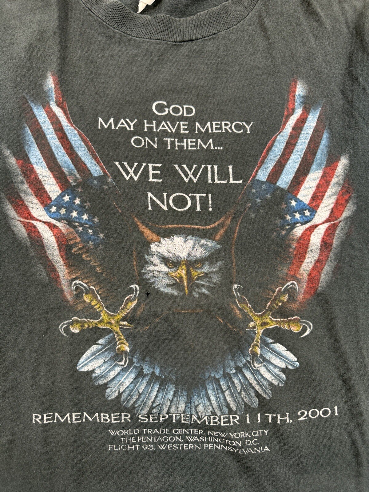 Vintage USA Shirt May God Have Mercy 9/11 Large Eagle 2001 Remember Y2k ...