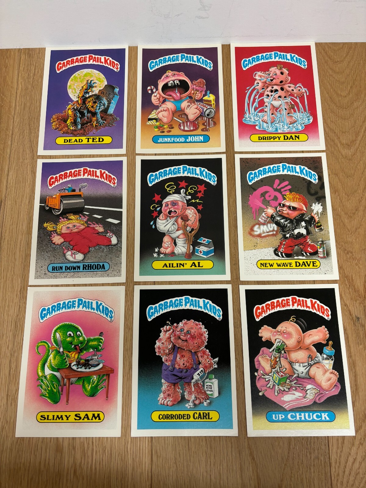 LOT OF 9: 1986 Garbage Pail Kids GPK 1st Series 1 Giant Stickers Size ...
