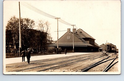 RPPC Real Photo Postcard North Dakota Fargo NP Railroad Depot Station ...