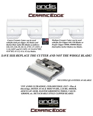 Andis CeramicEdge Replacement CERAMIC CUTTER*Fit AG/BG,Oster A5,A6 ...