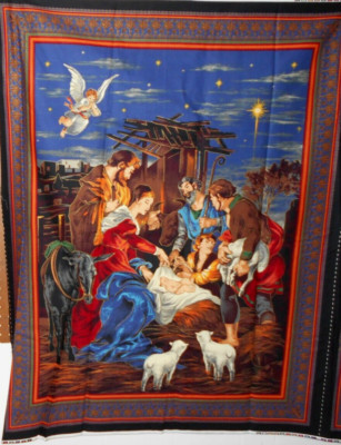1 Cranston Manger Scene Christmas fabric panel | eBay