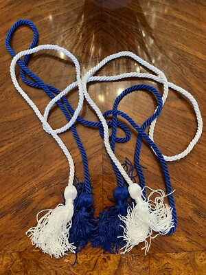 Phi Beta Sigma Honor Graduation Cords Royal and White 60" Long | eBay