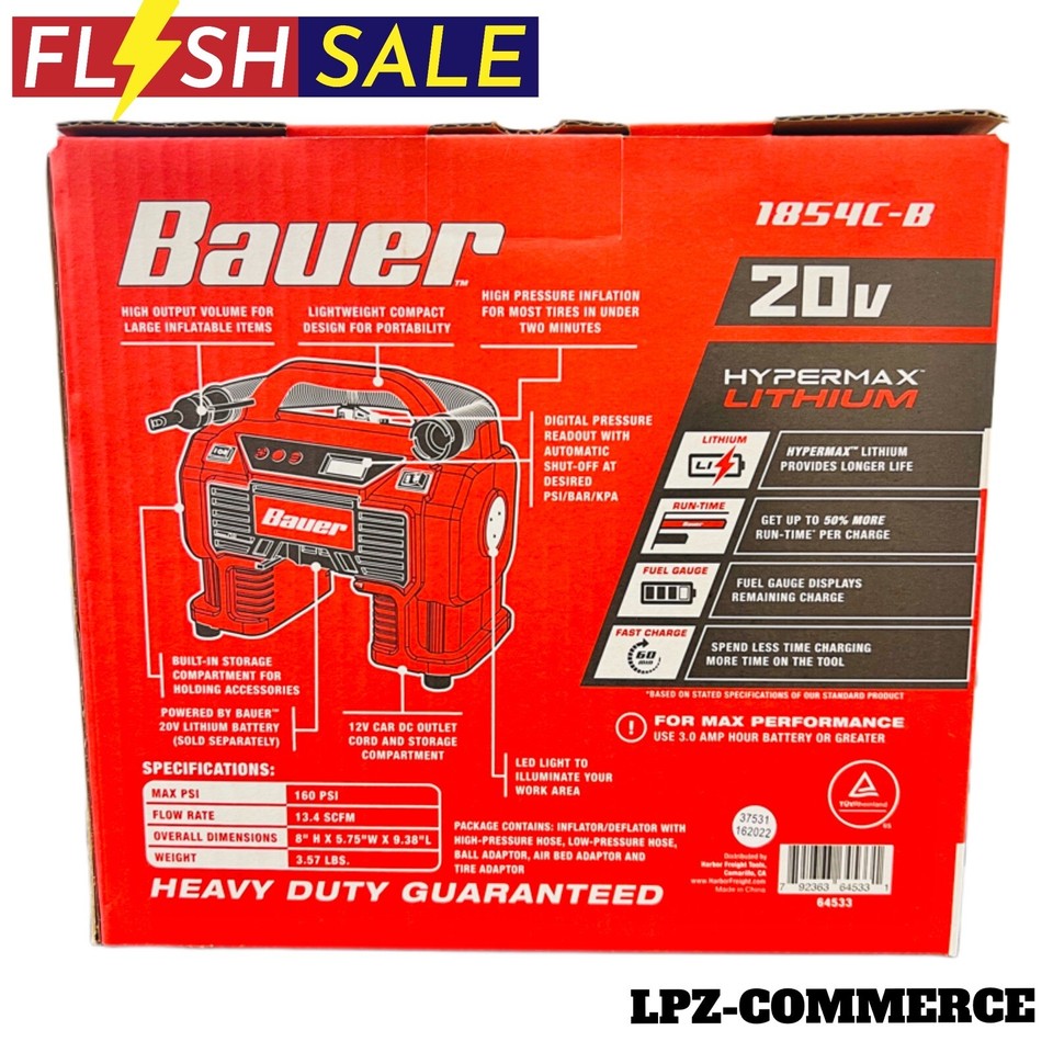 BAUER INFLATOR DEFLATOR 20V 0-160 PSI | eBay