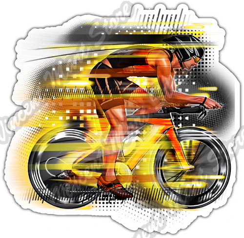 Bike Race Cycling Triathlon Biker Sport Car Bumper Vinyl Sticker Decal ...