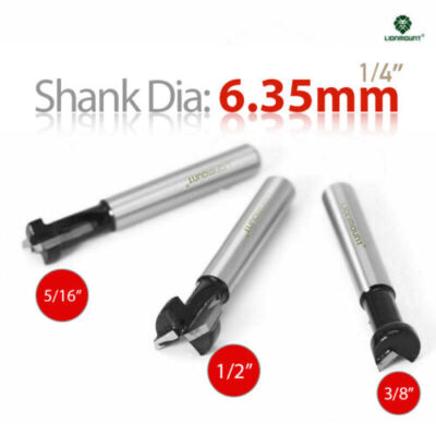 3pcs 1/4 Shank Keyhole T-Slot Router Bits SET HEX Bolt TCT 3/8" 5/16" 1 ...