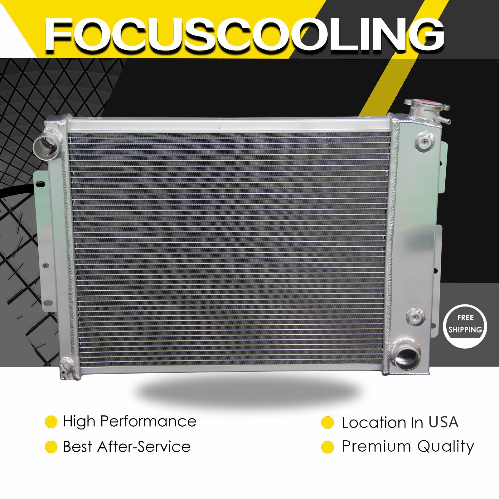 3 Rows Aluminum Radiator For 1967 1968 1969 Chevrolet Camaro V8 Small ...