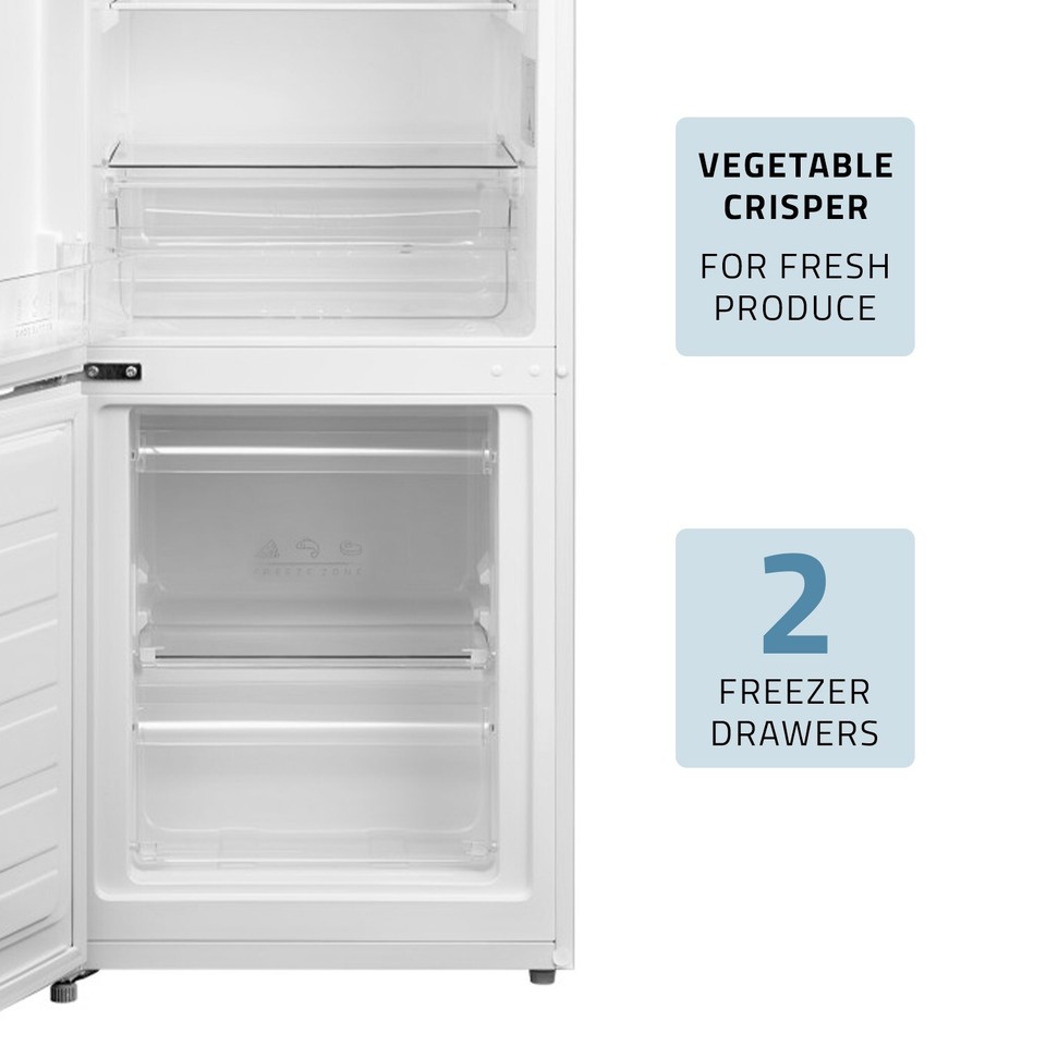 Cookology Fridge Freezer 262L Freestanding 55cm 2 Door - White CFF262WH ...