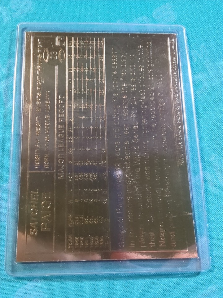 1996 Danbury Mint 22KT Satchel Paige Indians HOF Factory Sealed Plastic ...