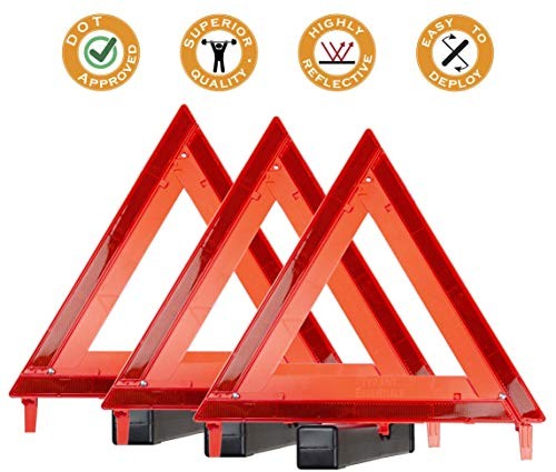 TYRANT Emergency Safety Warning Triangles – Roadside Kit for Car, Truck ...