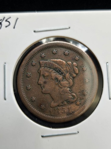1851 Braided Hair Large Cent | eBay