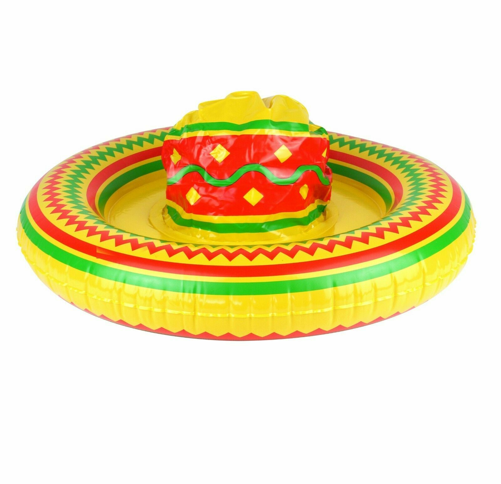 53cm INFLATABLE MEXICAN SOMBRERO Blow Up Fiesta Fancy Dress Hat Hen ...
